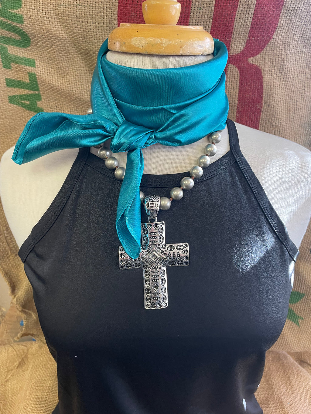 AA Teal Wild Rag – The Crystal Boot